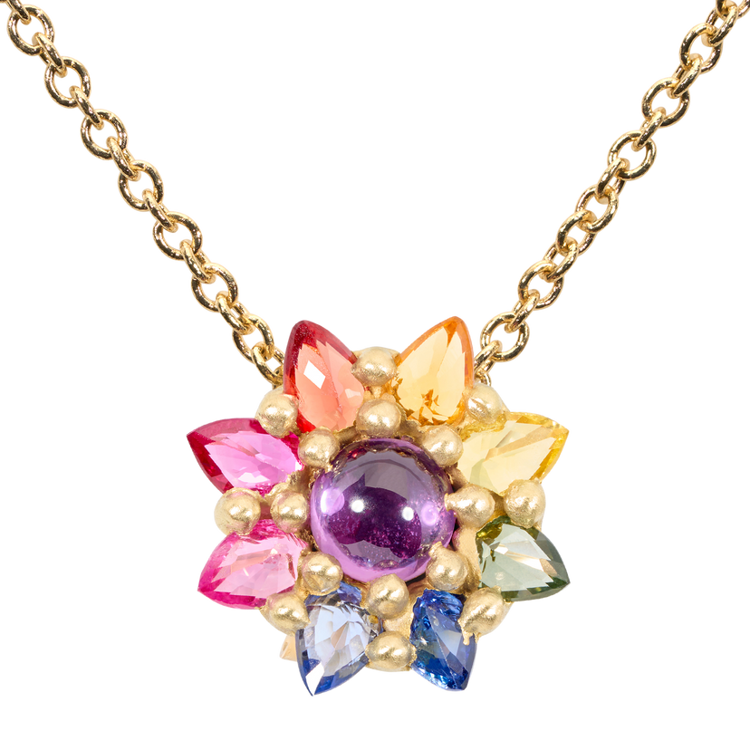 Rainbow Daisy Necklace Polly Wales